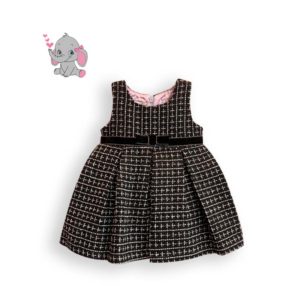 Baby Woven Black Grid Pattern Dress | BLUESKYKIDSLAND